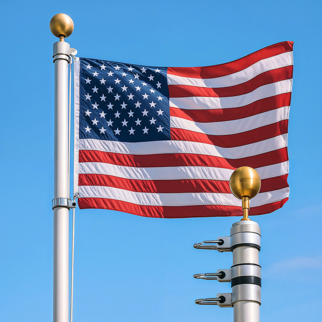 Silver Telescoping Flagpole – Victory Flagpoles