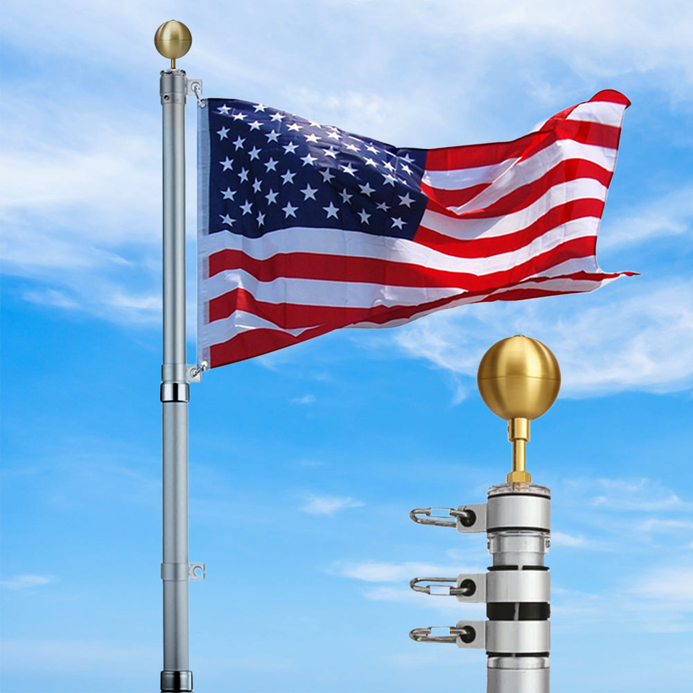 Silver Telescoping Flagpole – Victory Flagpoles