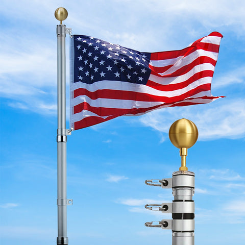 Silver Telescoping Flagpole – Victory Flagpoles